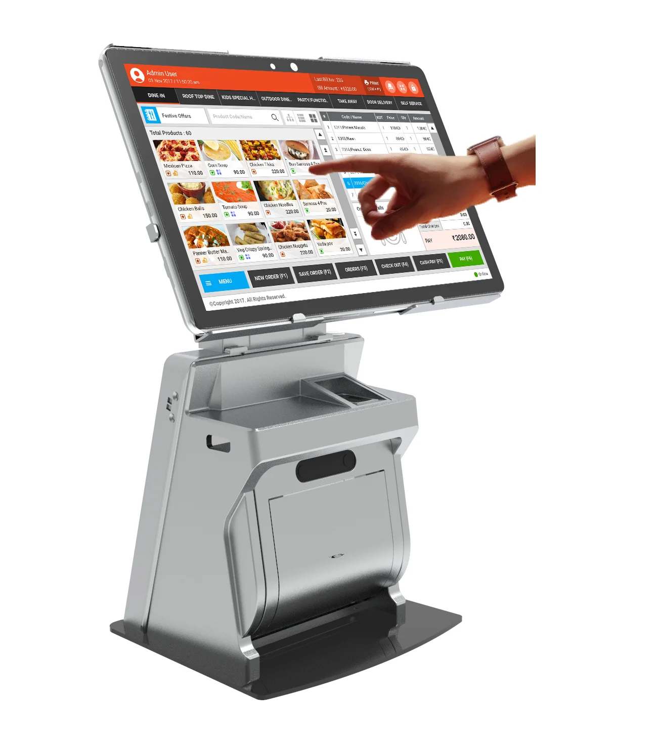 Ptksai All In One Pos Tablet System Stand With Printer For Ipad Android ...