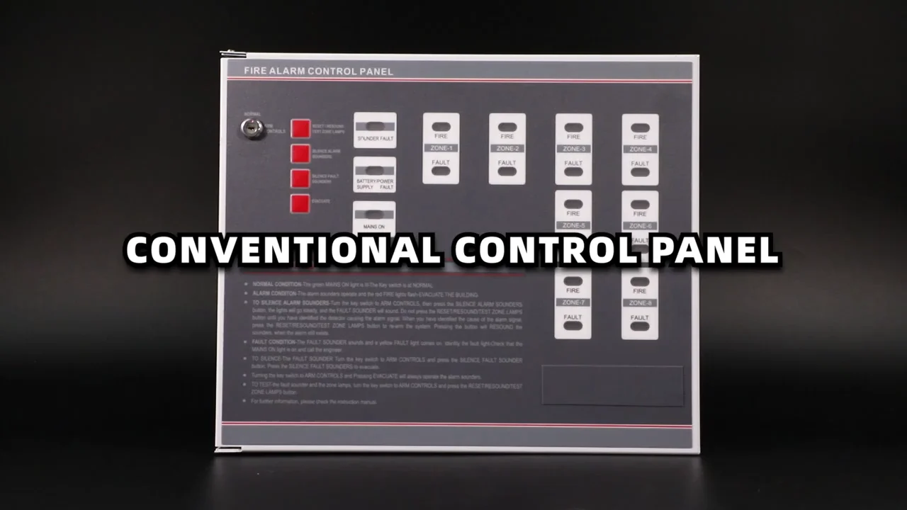Fire Alarm Control Unit Panel System 8 Zones Connect With Conventional ...