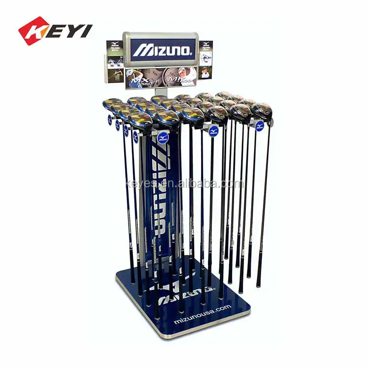 Custom Pop Metal Retail Display Stand Floor Golf Club Black Display ...