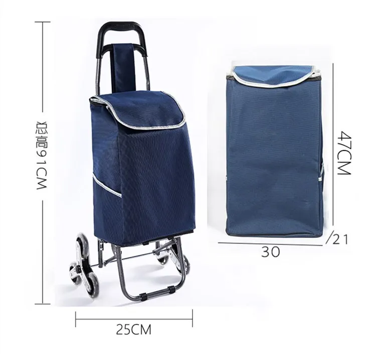 High Quality 6 Wheels Foldable Folding Stair Climbing Shopping Cart ...