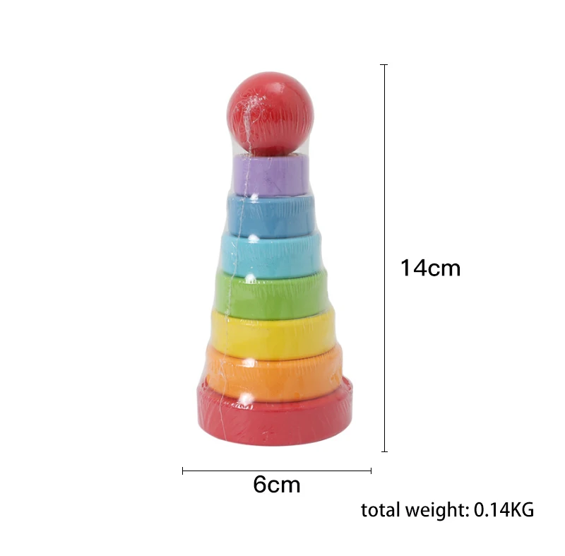 Shape Matching Rainbow Pagoda Classic Rainbow Stacker Wooden Stacker ...