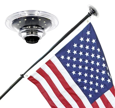 UFO Solar Flag Pole Light - Bright, Efficient, and Smart