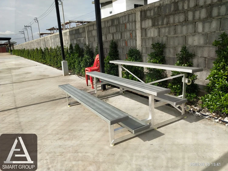 3 Rows Portable Outdoor Stadium Seating - Aluminum Bleachers