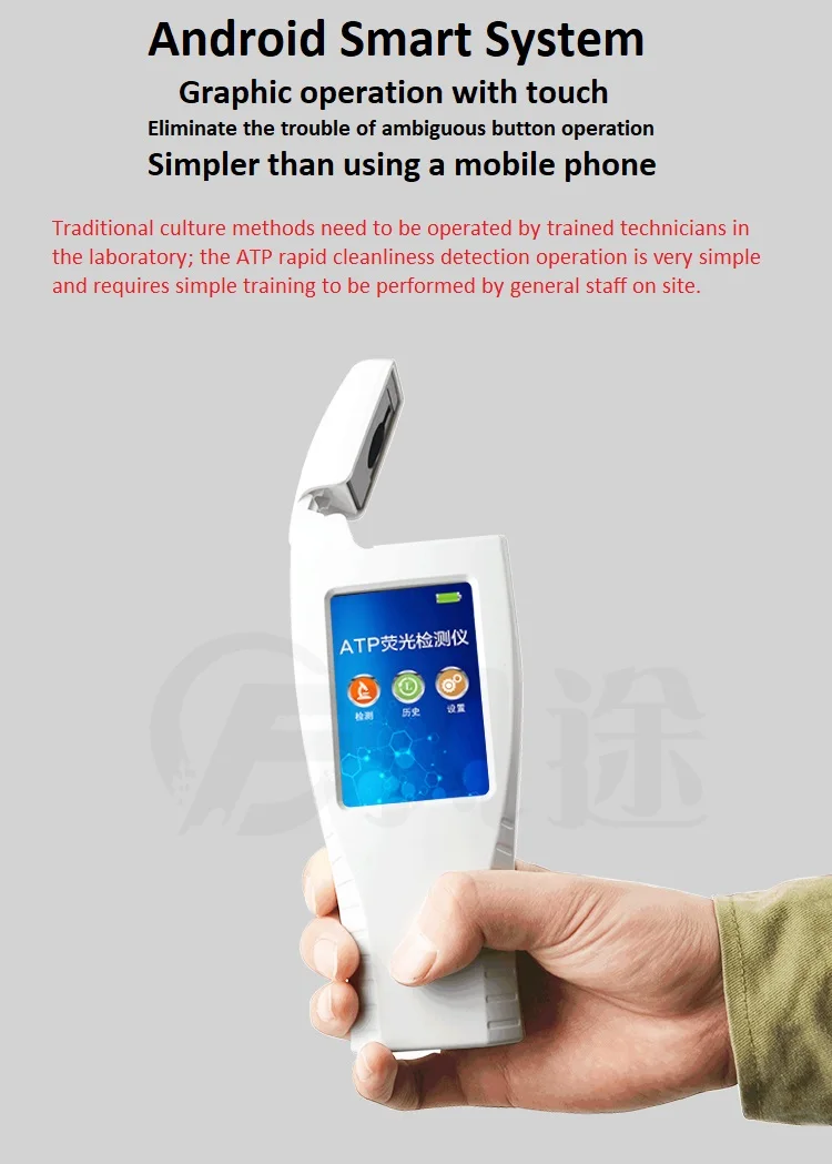 Touch Operation Handheld ATP Fluorescence Detector - Bacteria Detection ...