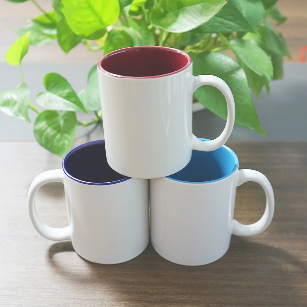 Sublimation Blanks Tazas 2 Tone White Ceramic Coffee Mug Tea Cup 11 Oz ...