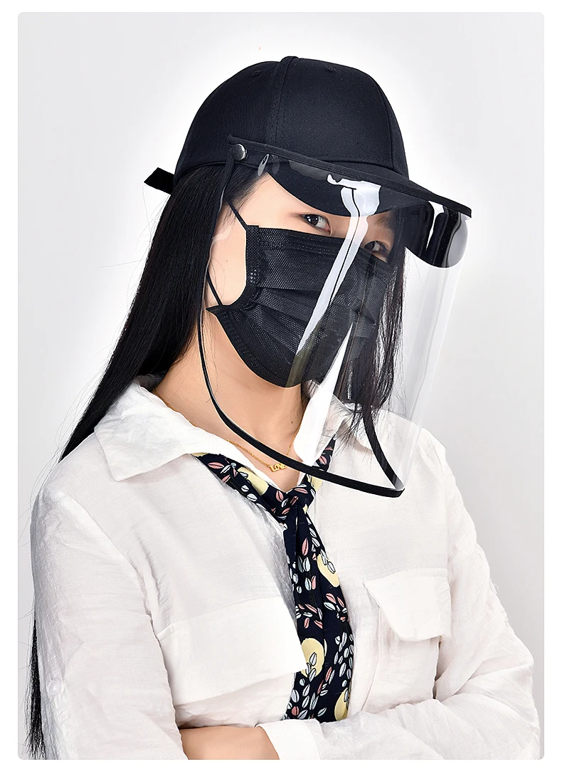 New Detachable Removable Full Face Cap Prevent Droplets Pvc Face Mask ...