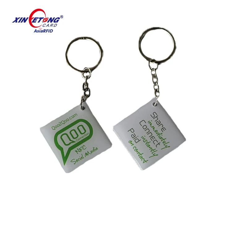 Small Nfc Pvc Mini Key Shaped Business Card Rfid Keychain Card - Buy ...