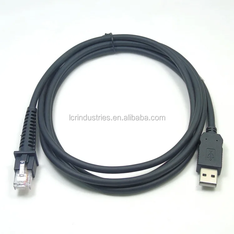 10FT 3M Coiled USB to RJ50 RJ45 Cable for Datalogic D100