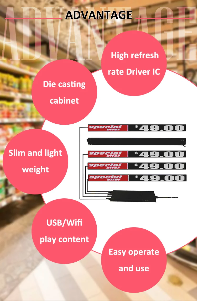 Supermarket Hypermarket Display Rack LED Advertising Display
