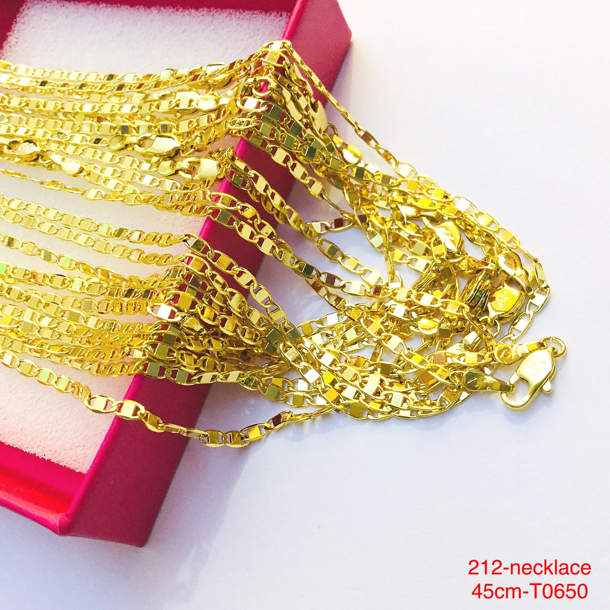 212 High Quality Fashion 24k Gold Chain Necklace for Gifts