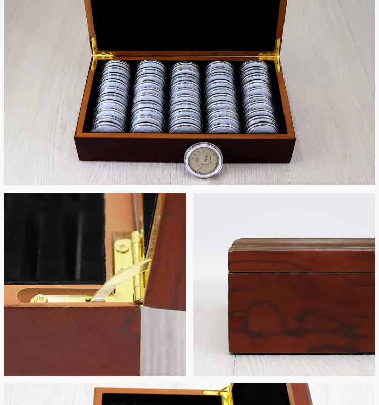 Wooden Coin Gift Box For 50pcs 46mm Coin - Buy Coin Box,Wooden Gift Box ...
