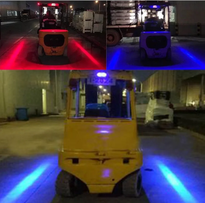 Forklift Side-mount Pedestrian Safety Lamp Red Zone Danger Area Warning ...
