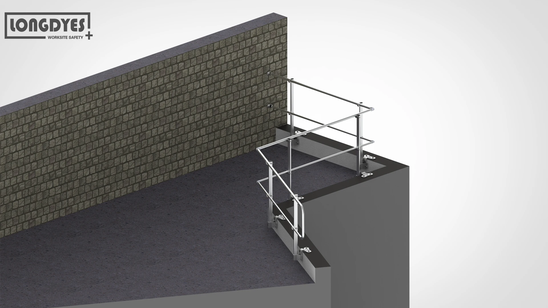 Parapet Railing Detail - ISO Standard Roof Edge Protection