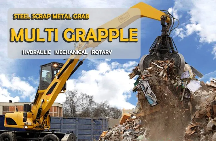 Steel Scrap Metal Grab Multi Grapple - Buy Multi Grapple Excavator ...