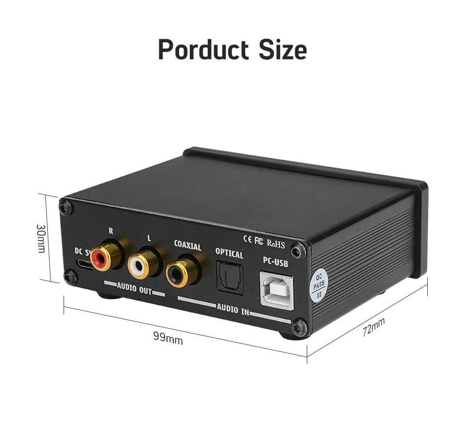 AIYIMA DAC-A2 2.0CH USB DAC Converter and Amplifier - Portable Digital ...