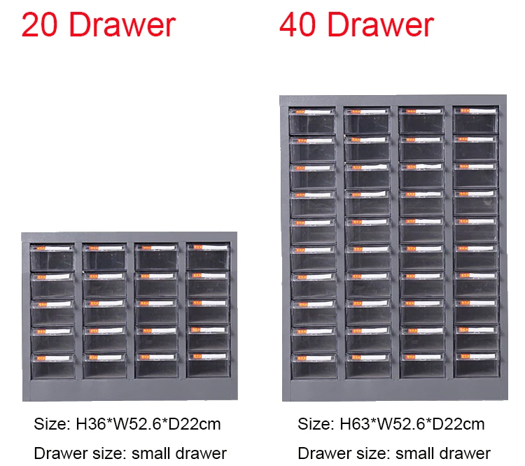 12/24/40 Plastic Drawers Cabinet Electronic Component Storage Cabinet ...
