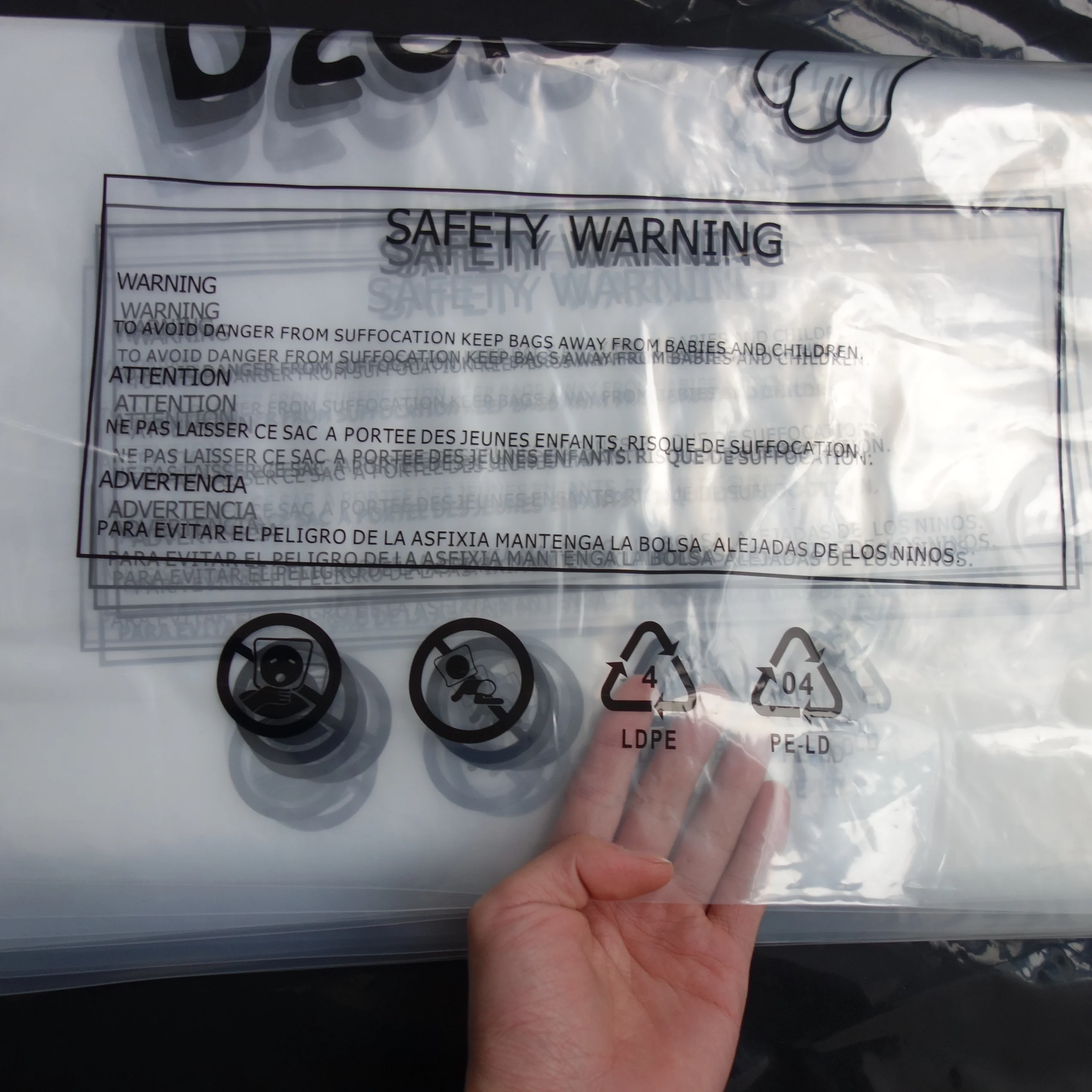 2.5mil Heavy Duty Plastic Suffocation Warning Packaging Bag 16*20inch ...