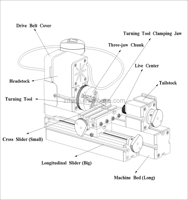 36W All-Metal Miniature Lathe for Kids DIY Woodworking