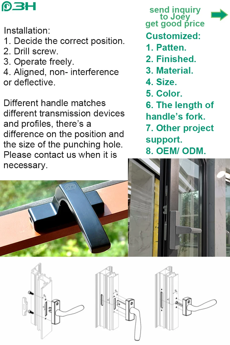 Modern Square Window Handle Lock White Door Handles For Tilt And Turn ...