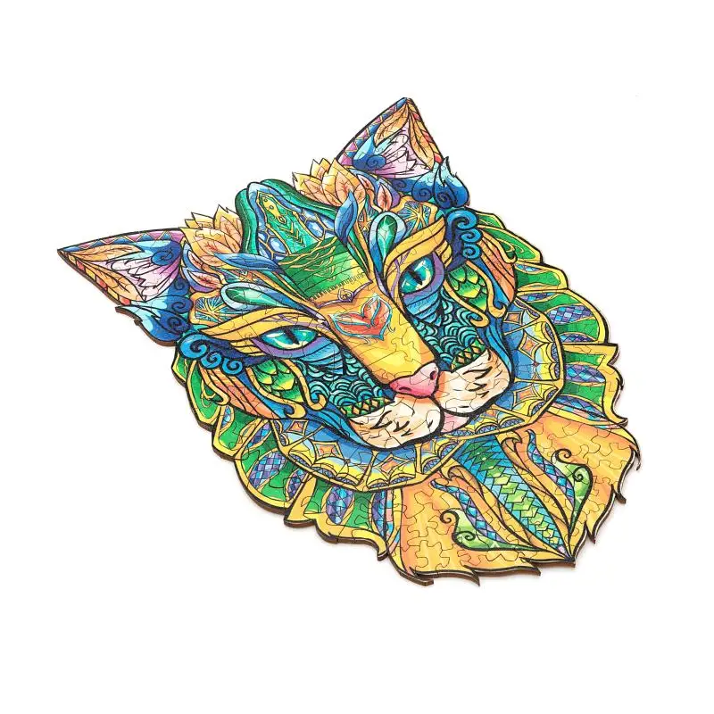 Promotional Diy Wooden Animal Puzzle Toys Assemble Unique Lion Puzzle ...