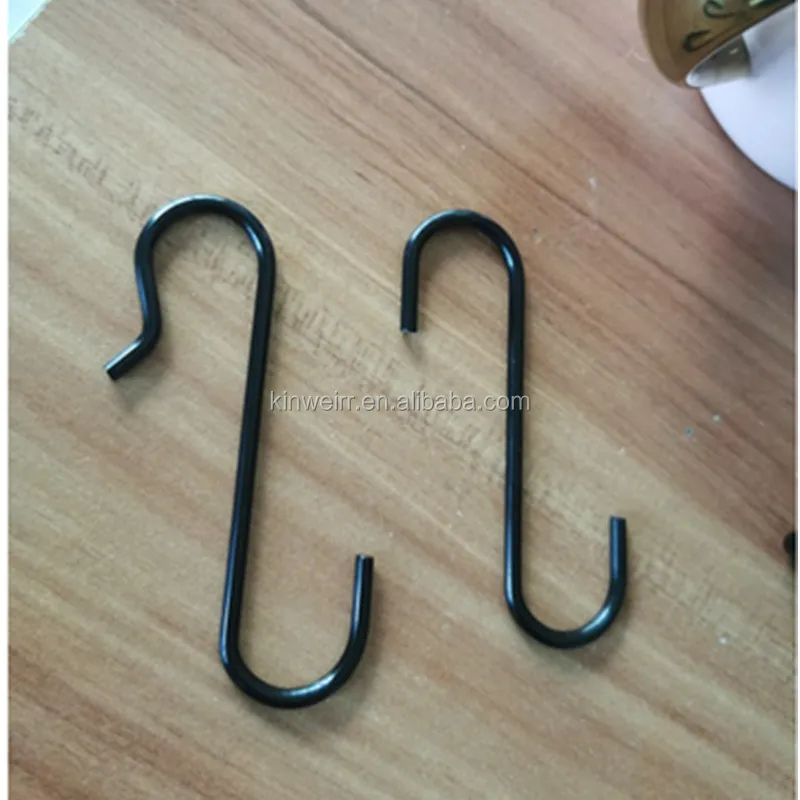 Custom Various Shapes Black Color Metal S Shaped Hanging Hooks For ...