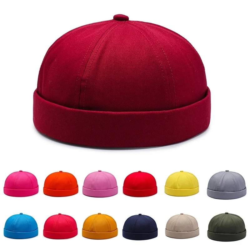 100% Cotton Blank Men Custom Brimless Baseball Cap Hat Without Brim ...