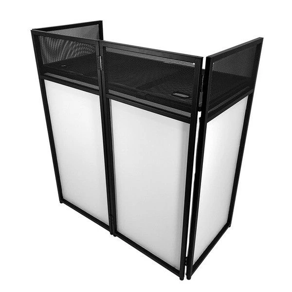 DJ Mobile Disco Booth Stand System with Shelf & Lycra Cloths