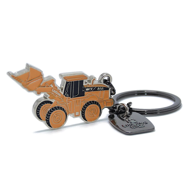 Custom Engraved Logo Promotional Metal Excavator Keychain