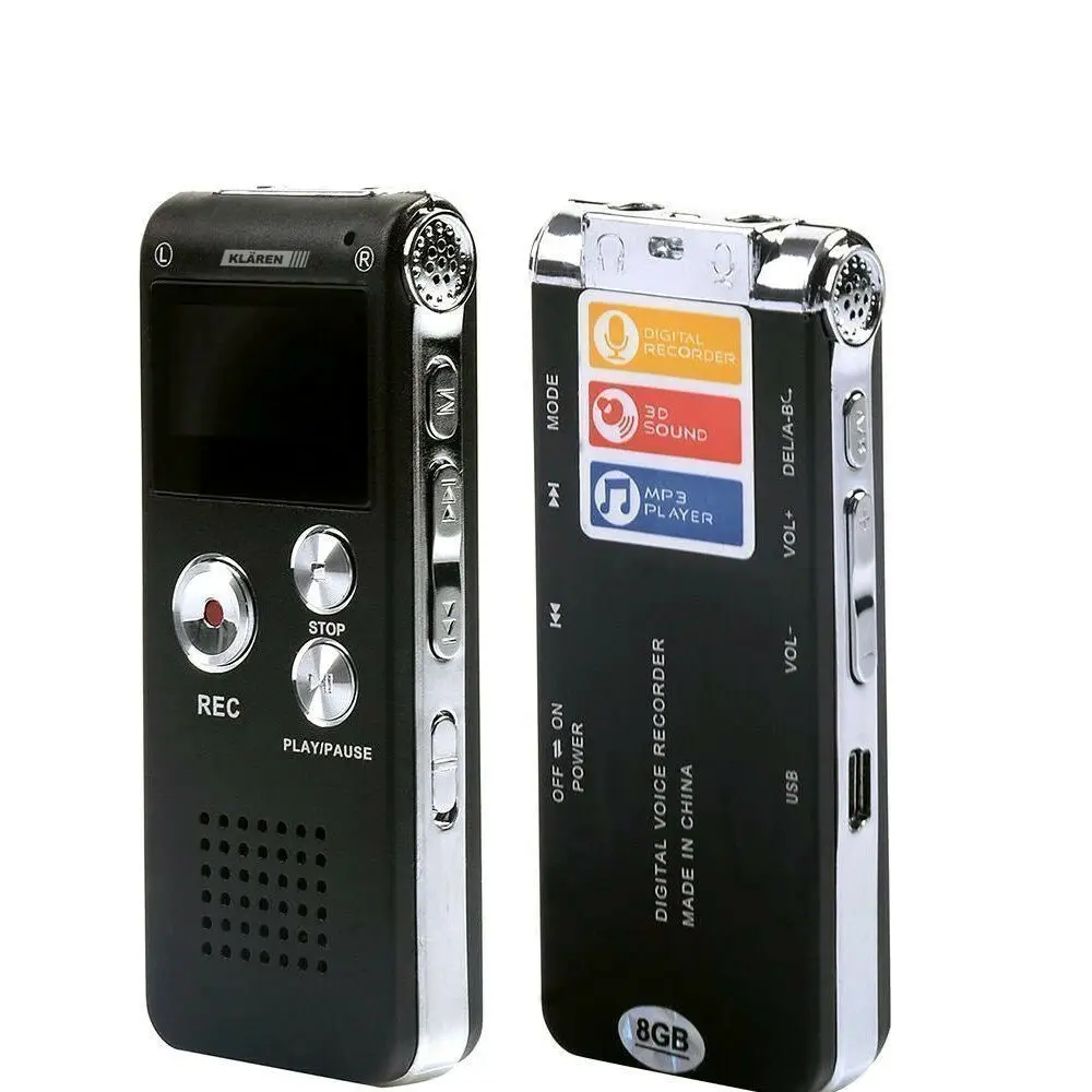 8gb Mini Voice Recorder Usb Flash Digital Audio Voice Recording 650hr ...