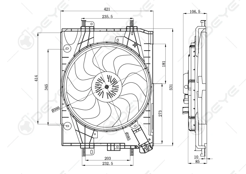 214753416R 214819521R Auto Radiator Electric Fan 12v for DACIA SANDERO ...