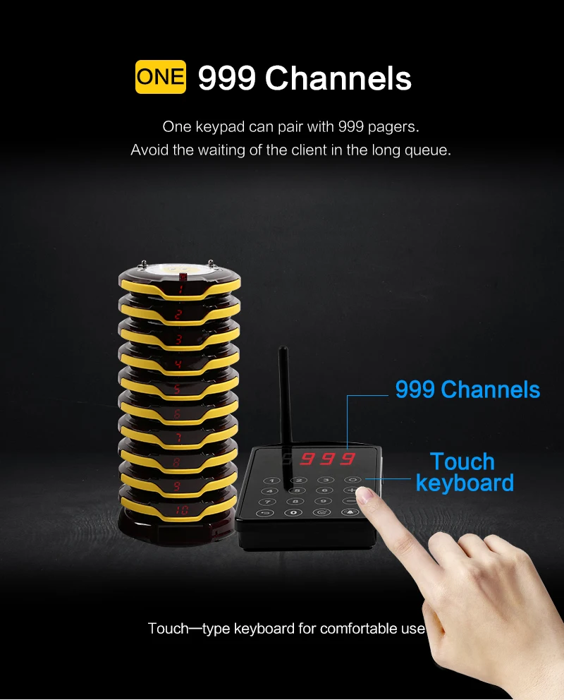 Free Logo Printing Wireless Restaurant Customer Guest Waterproof ...