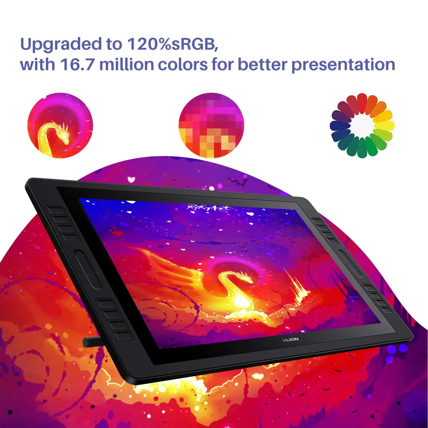 Huion Graphics Monitor Kamvas Pro 20 2019 Handwriting Pen Display ...