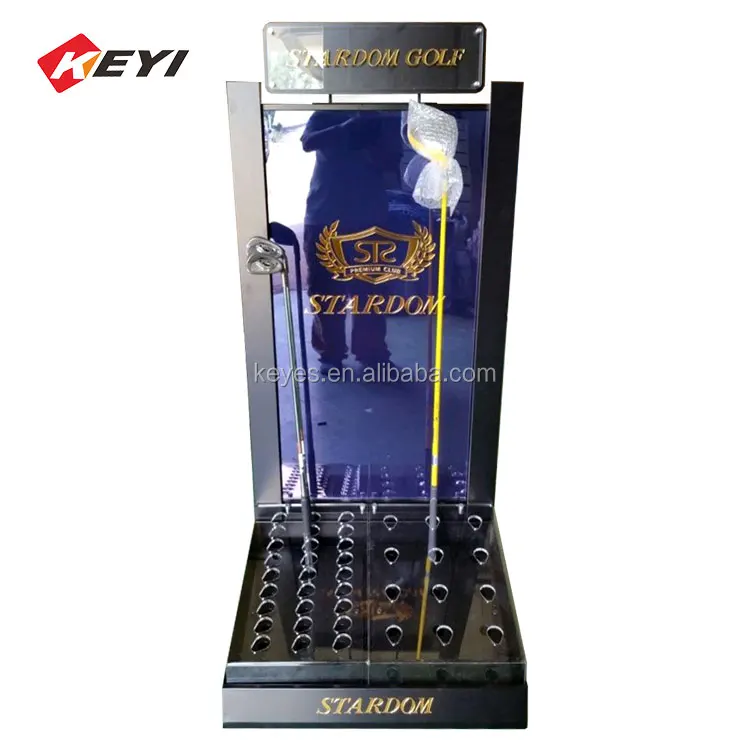 Custom Pop Metal Retail Display Stand Floor Golf Club Black Display ...