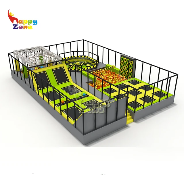Indoor Trampoline Park Wipe Out and Foam Cubes for Sale