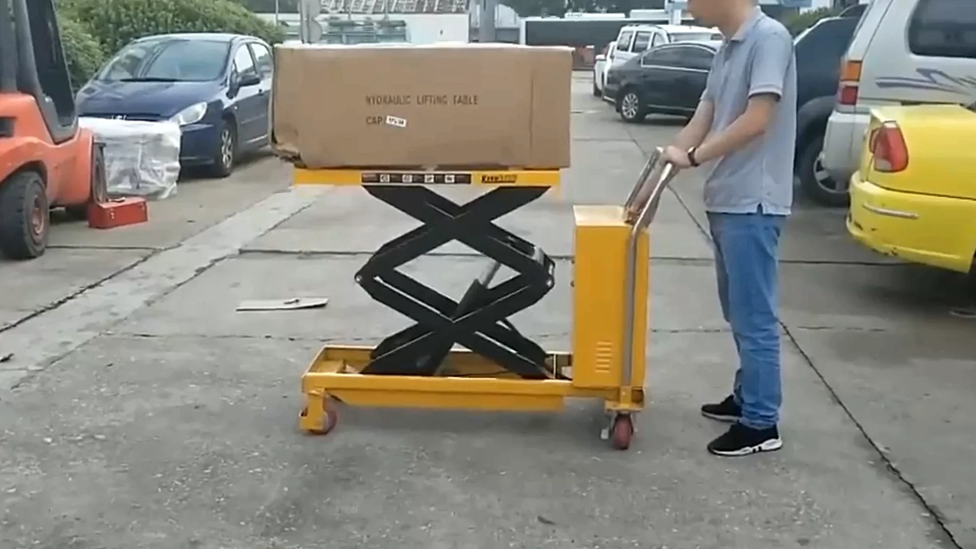 Powered Single Trolley Scissor Lift Table Hydraulic Scissor Hand Lift ...