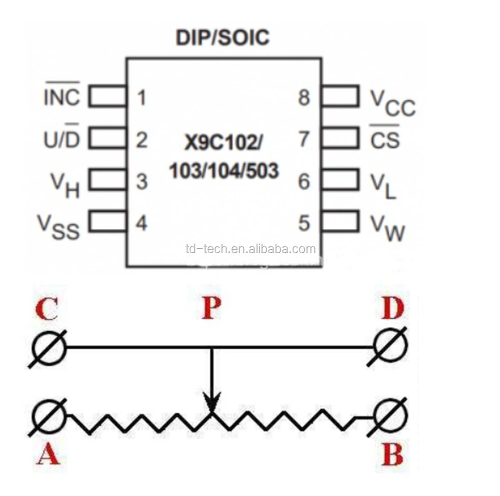 Taidacent 100 Digital Programmable Resistors - Balance Potentiometer