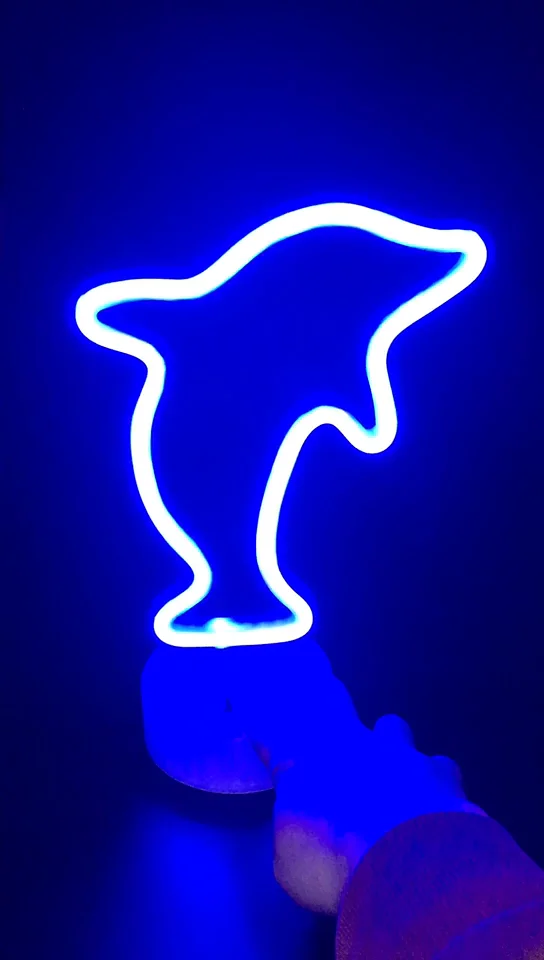 Dolphin Shape Animal Neon Sign Night Light For Kids Boys Girls Gifts ...