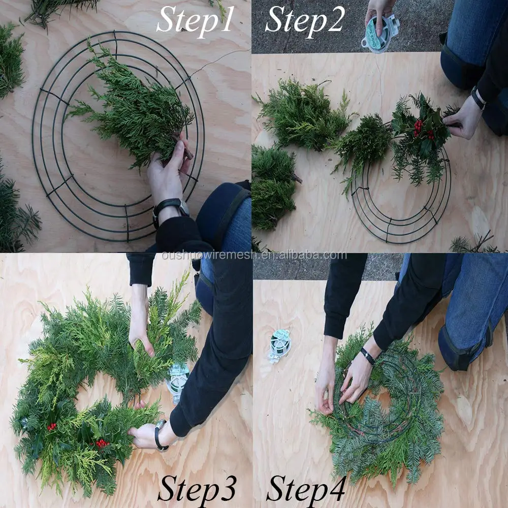 4 Coils Metal Wire Wreath Rings Wire Wreath Frame For Christmas - Buy ...