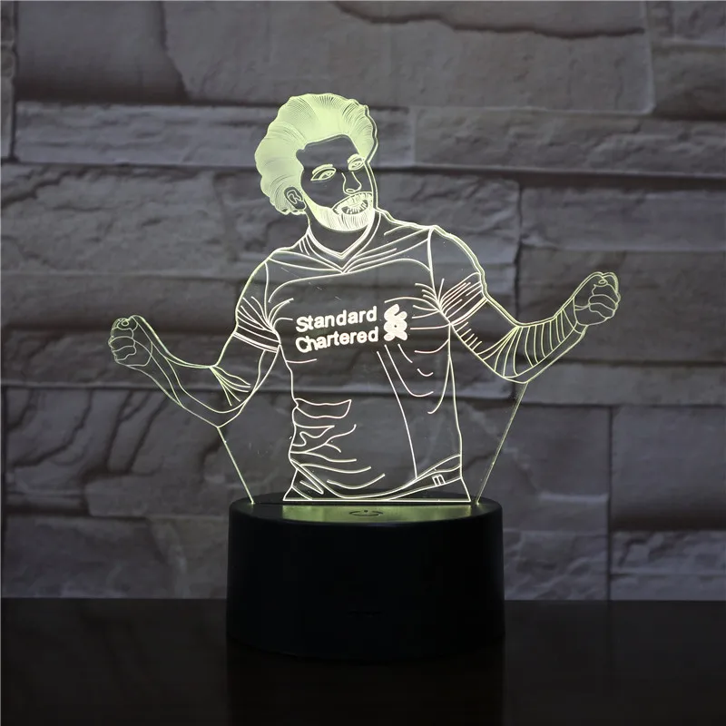 Football Player Mohamed Salah Figure 3d Led Night Light Touch Sensor 7 ...