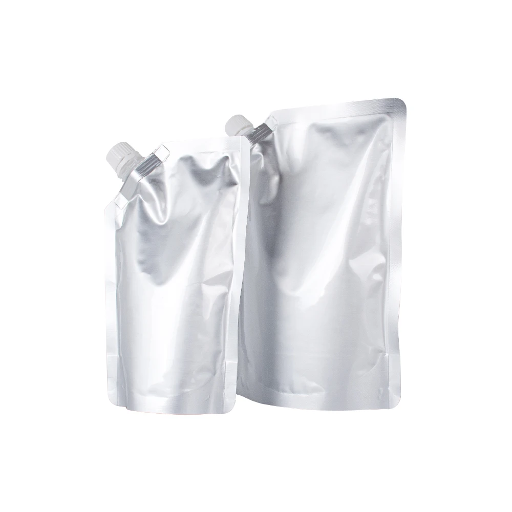 Customized Silver Aluminum Foil Spout Pouch Reusable Durable Food Grade ...