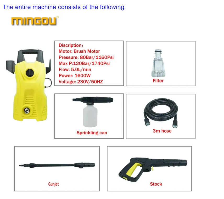 High Pressure Electric Portable Car Wash Machine - Autolavaggio Mobile