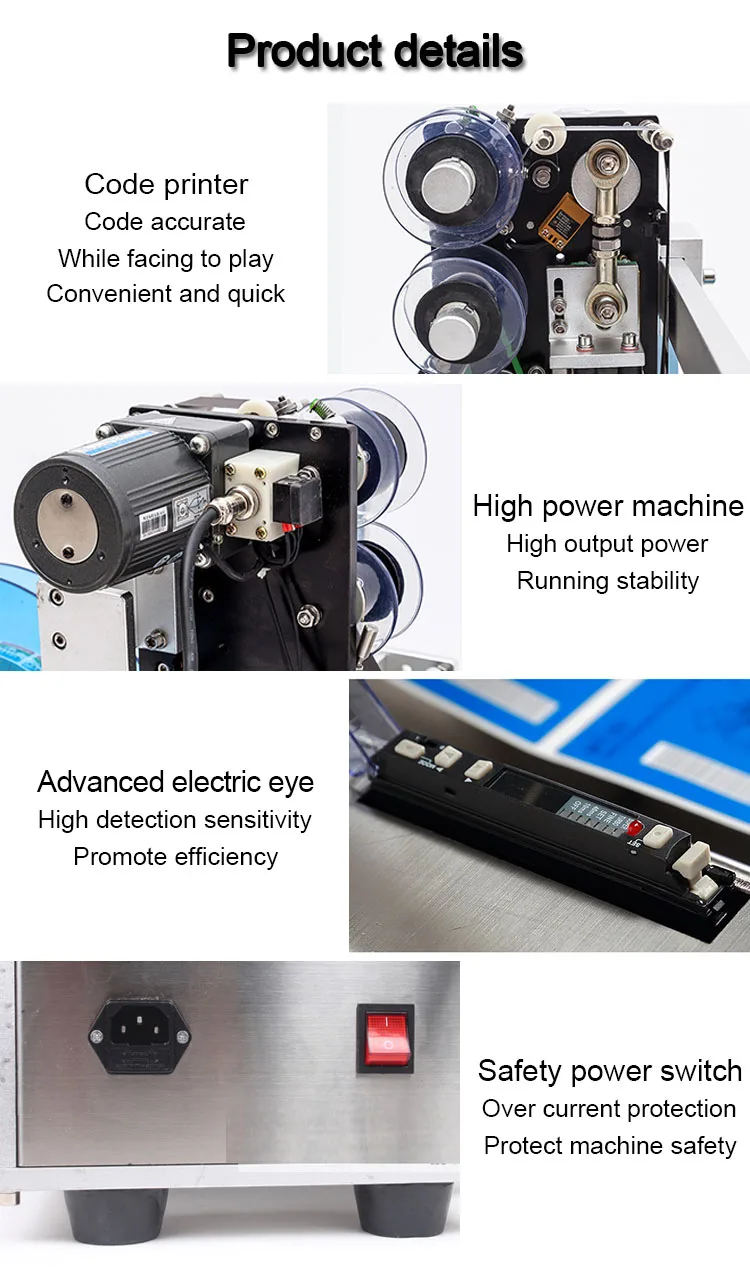 Mt-50d Handheld Round Bottle Expire Date Printing Attaching Roll Labeling Machine Bottling Label ...