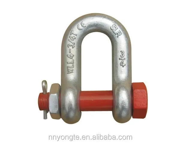 Malleable Iron D Type G2150 3.25t Adjustable Shackle with Clevis Pin