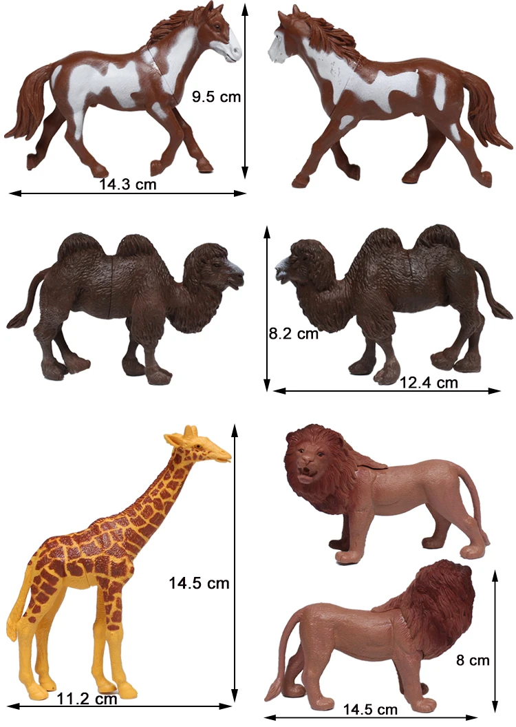 Bulk Plastic Wild Horse Lion Giraffe Camel Model Animals Toys - Buy ...