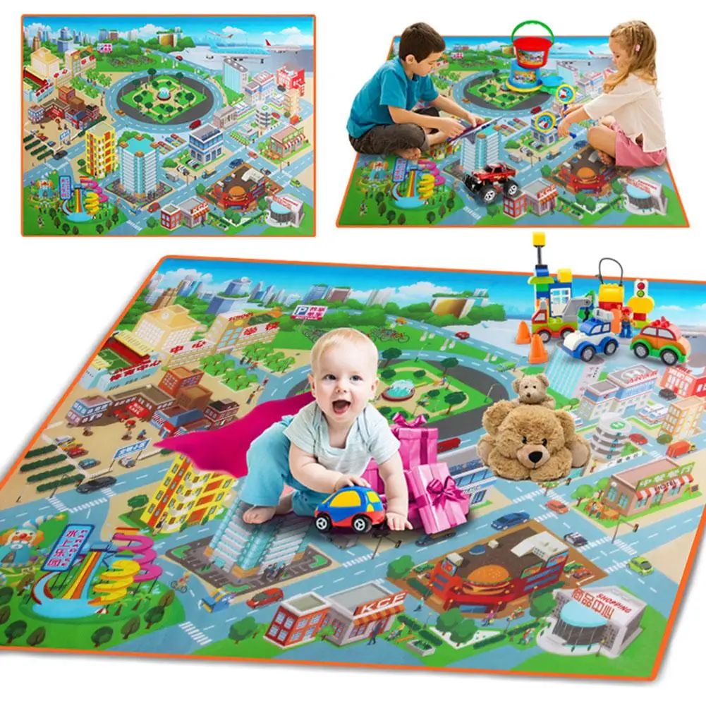 Baby Play Mat Kids Route Map City Town Cognition Crawling Pad 120cm ...