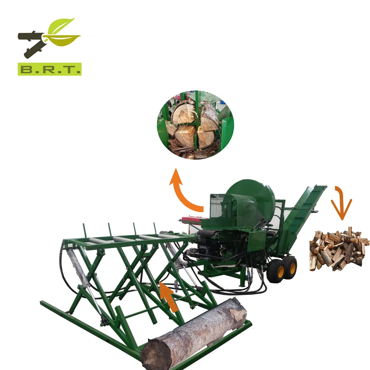 Hydraulic Automatic Log Splitter With Lifter Or Chain Table Forestry ...