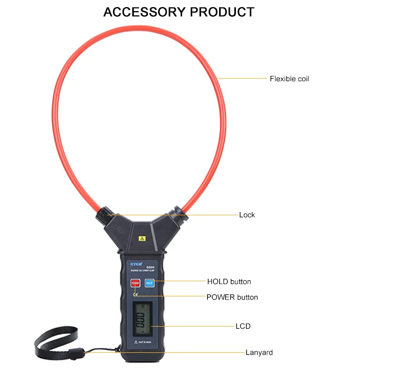 Etcr6900 Customize Ac Leakage Current Clamp Meter Rogowski Coil Big ...