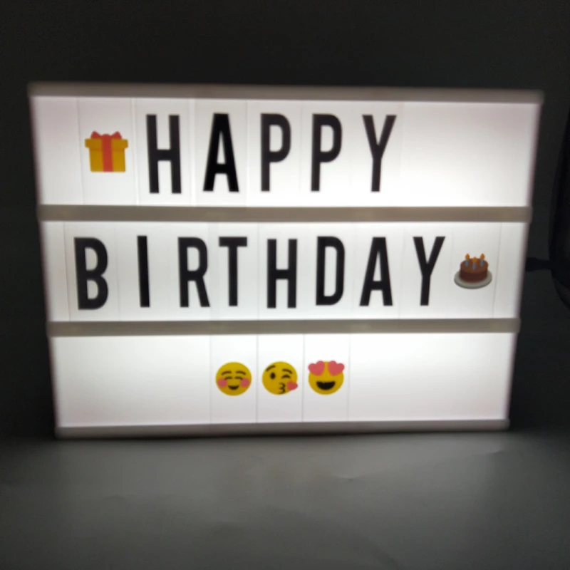 Cinematic Led Light Up Sign Box Lightbox Message Board With96pcs Letter ...