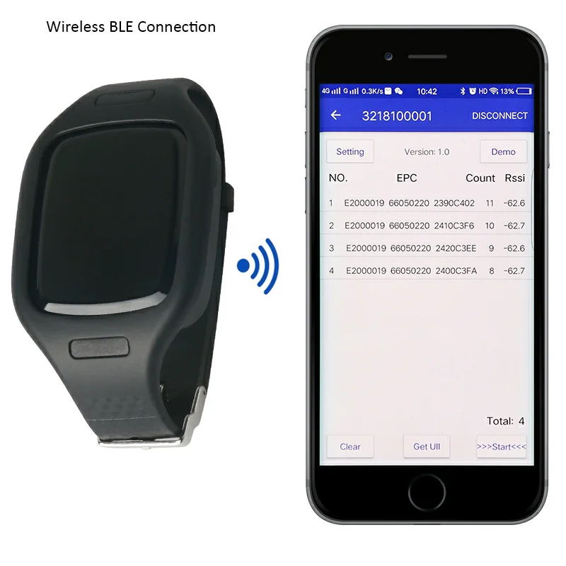 13.56mhz Wireless BLE Wearable Android NFC Reader Writer