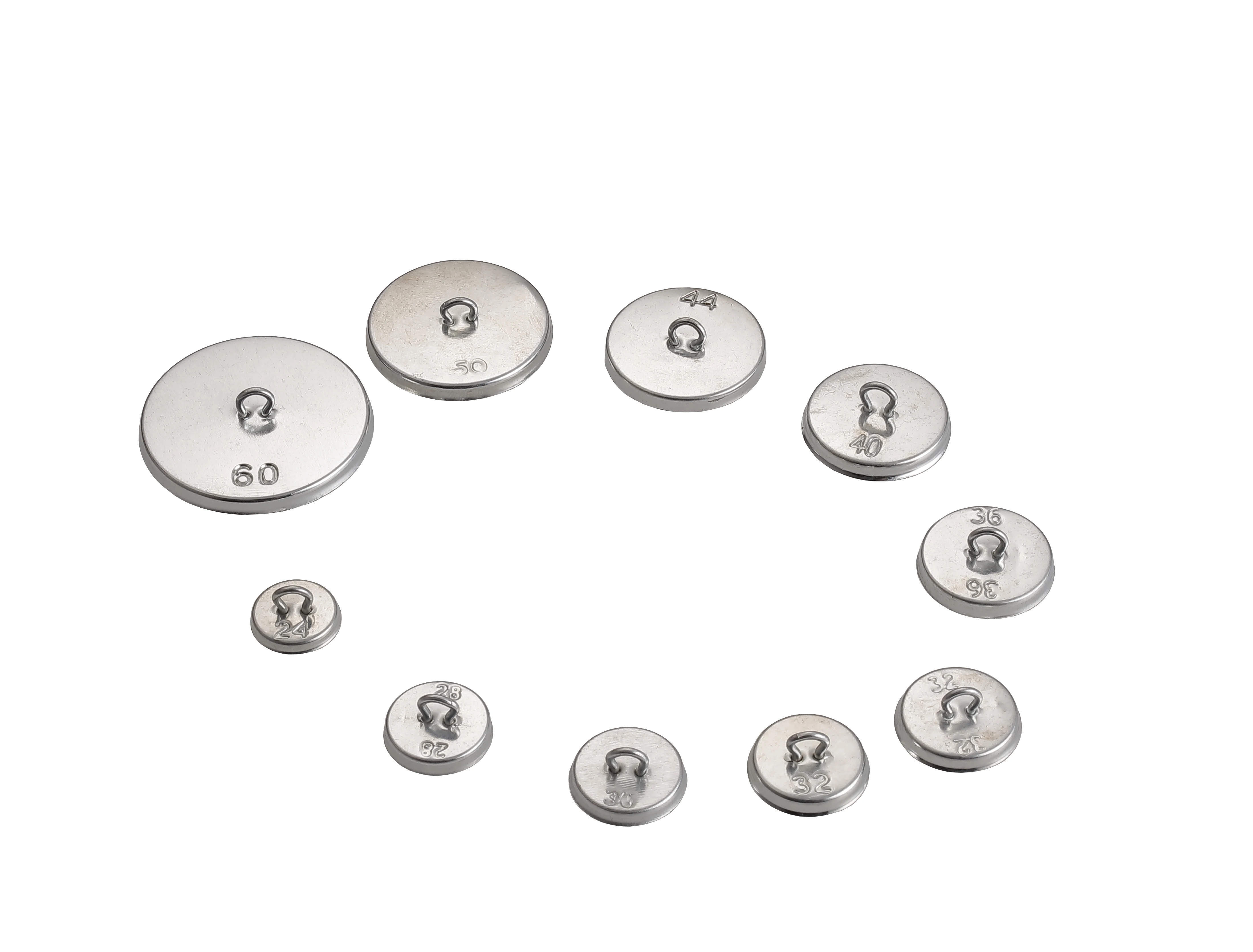 Aluminum Tone Shank Wire Back Fabric Cover Metal Buttons - Buy Button ...